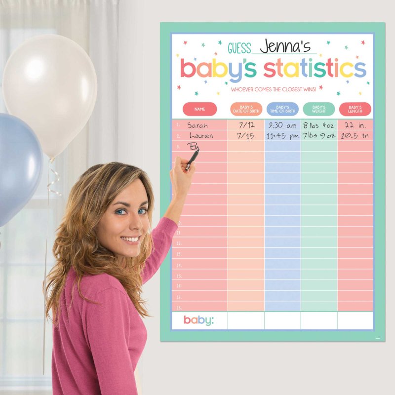 Baby Shower Statistics Game – Party Plaza - Event Supplies