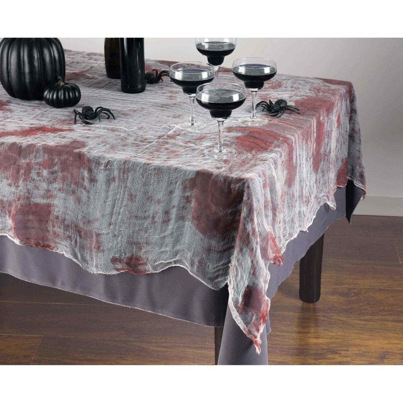 Halloween Creepy Table Cloth - Bloody Print - 213cm – Party Plaza ...