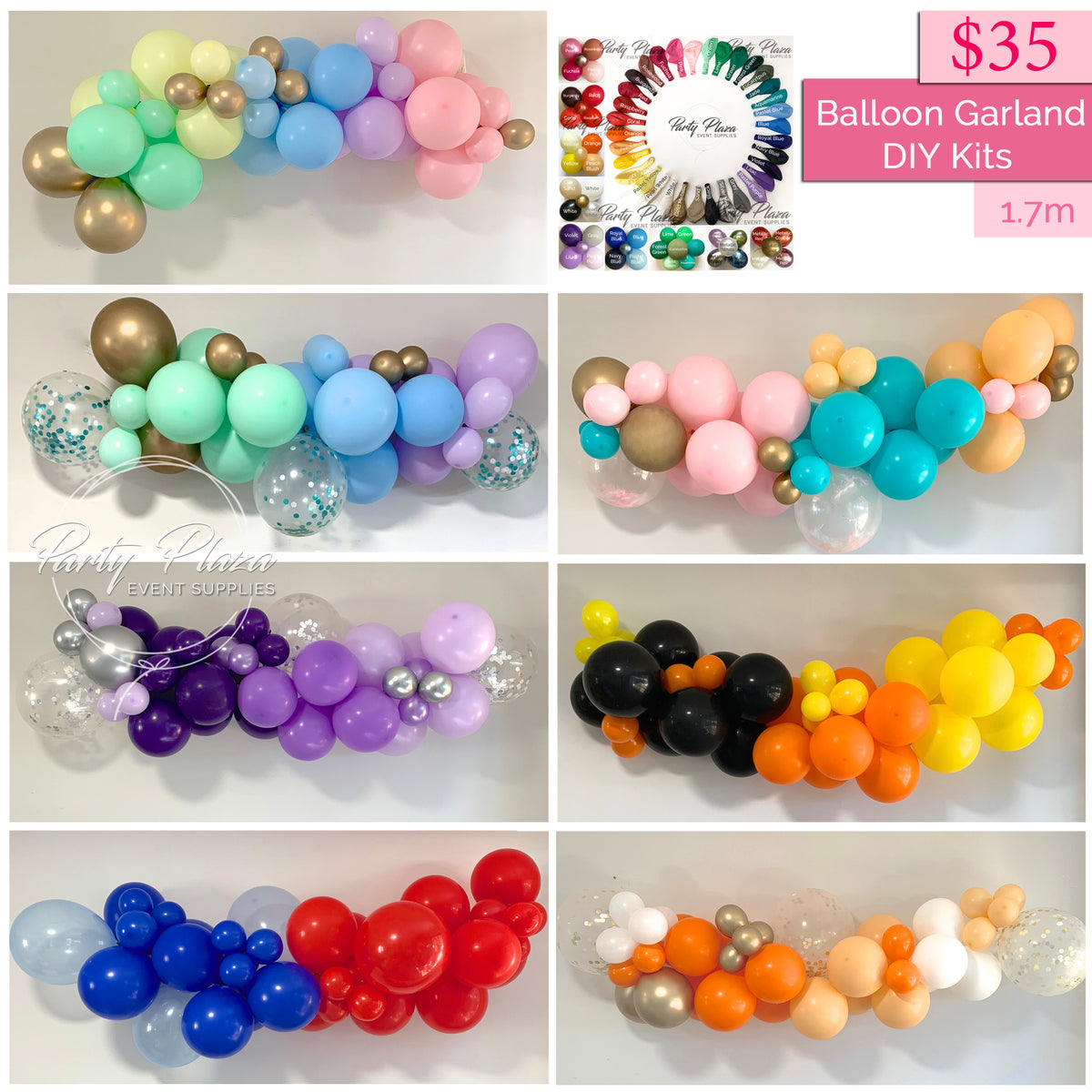CUSTOM COLOUR - Balloon Garland Kit - 1.7m – Party Plaza - Event Supplies